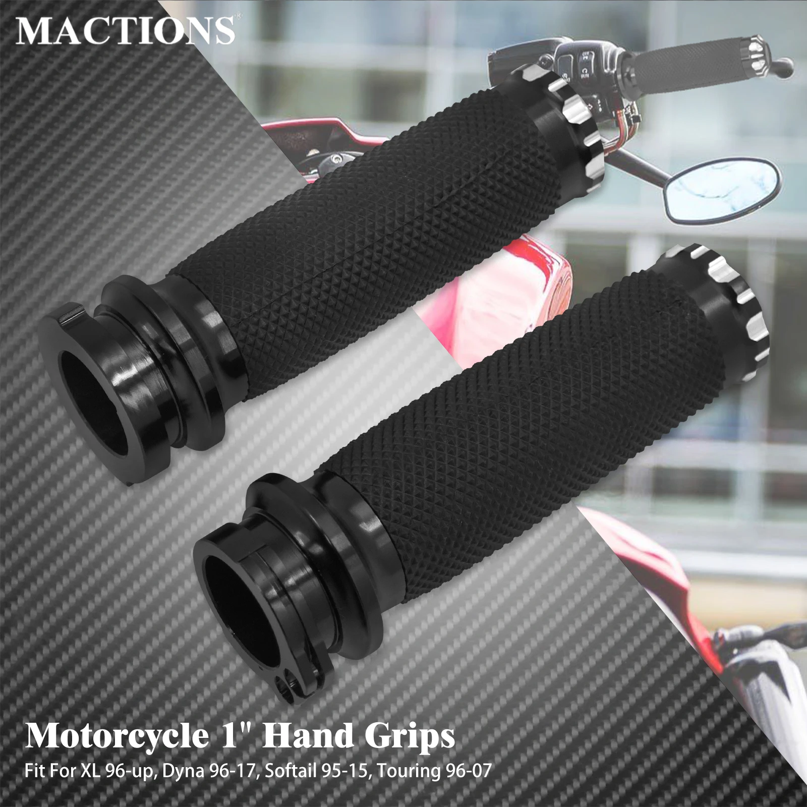 Motorcycle 1" 25mm Hand Grips Handlebar For Harley Touring Road King ...