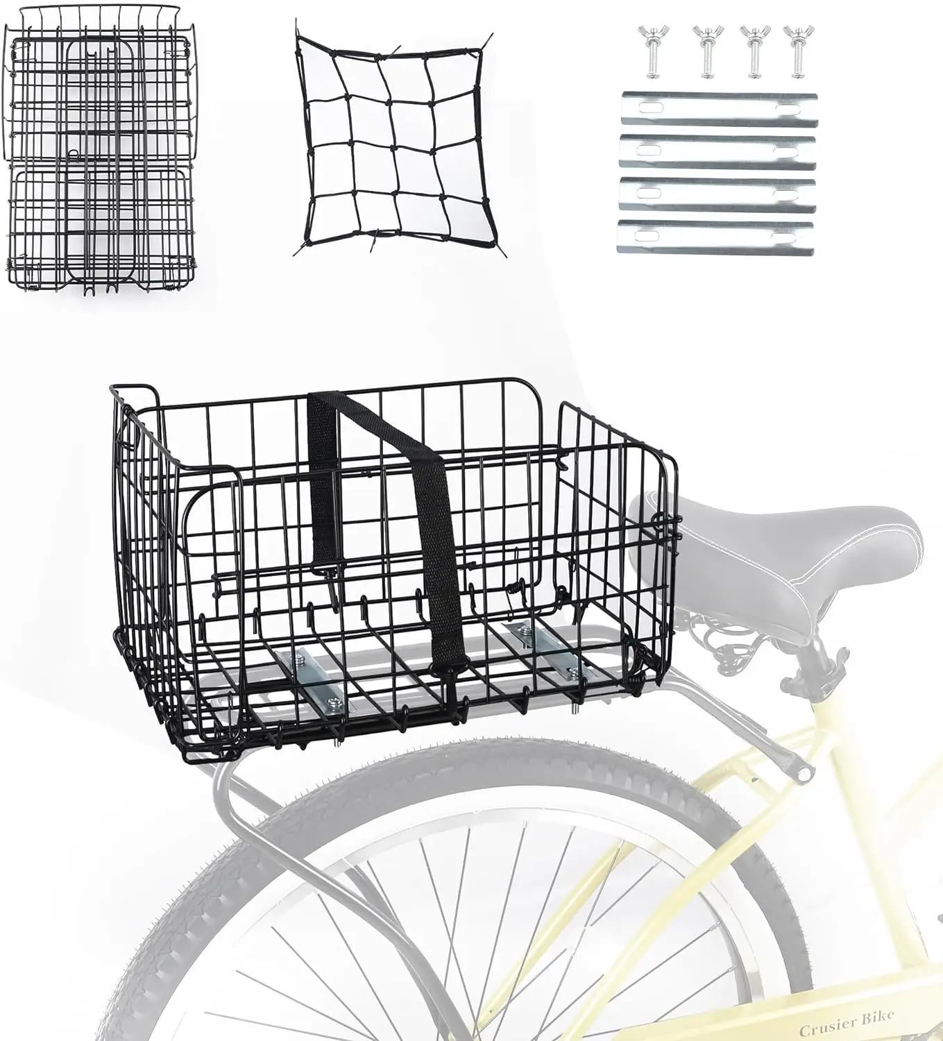 ZUKKA-Bike-Basket-Rear-Folding-Bike-Basket-Steel-Wire-Fold-Up-Basket ...