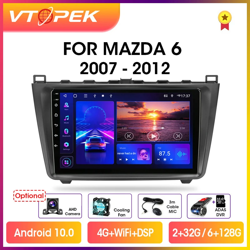 Vtopek 9" 4G+WiFi Android Car Radio Multimedia Player Navigation GPS ...