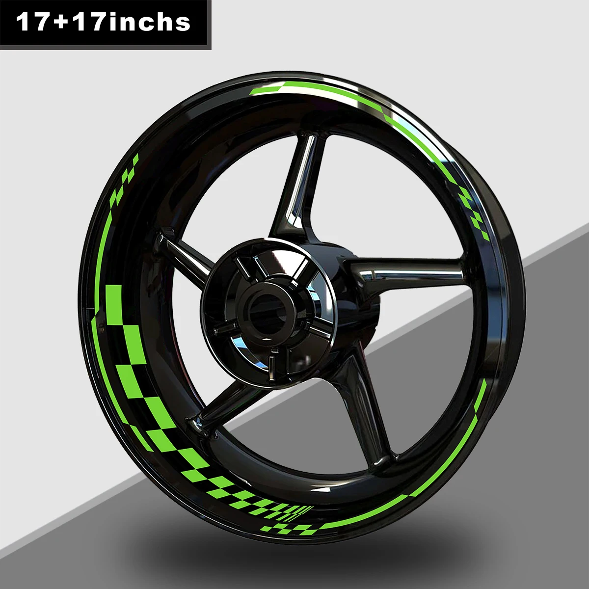 Reflective Motorcycle Wheel Stickers Hub Decal Rim Stripe 17/17 Inchs ...