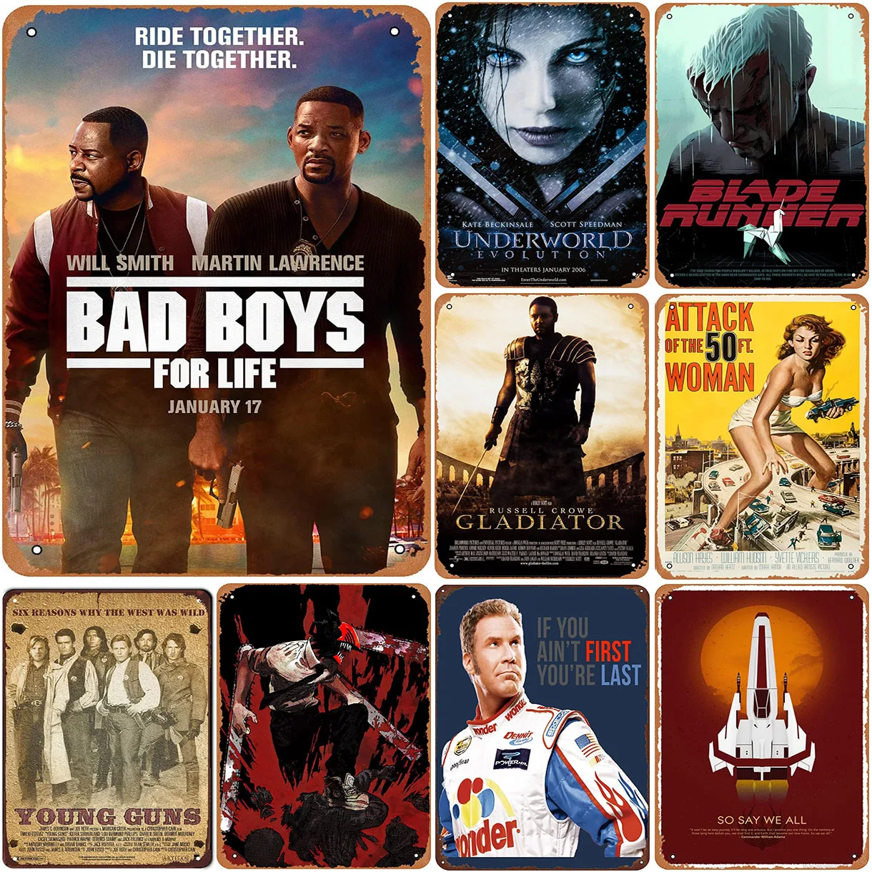Carteles-de-hojalata-de-Metal-Vintage-carteles-de-pel-cula-Bad-Boys-For ...