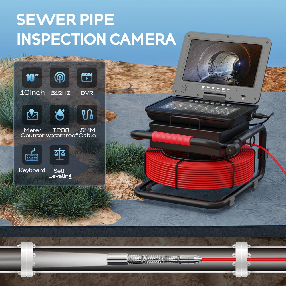 Sewer-Inspection-Camera-With-512Hz-Locator-10-1080P-Screen-Drain ...