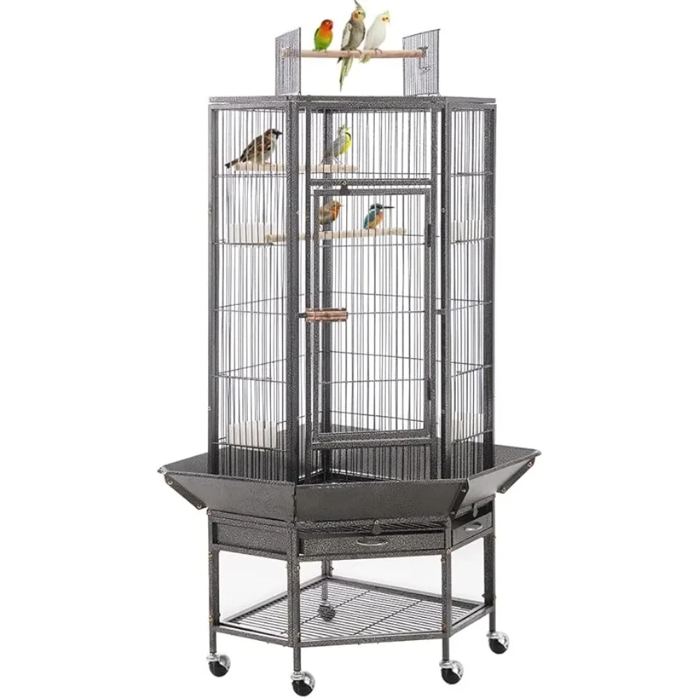 Canary-54-Large-Corner-Bird-Cages-With-Stand-and-Rolling-Wheels ...