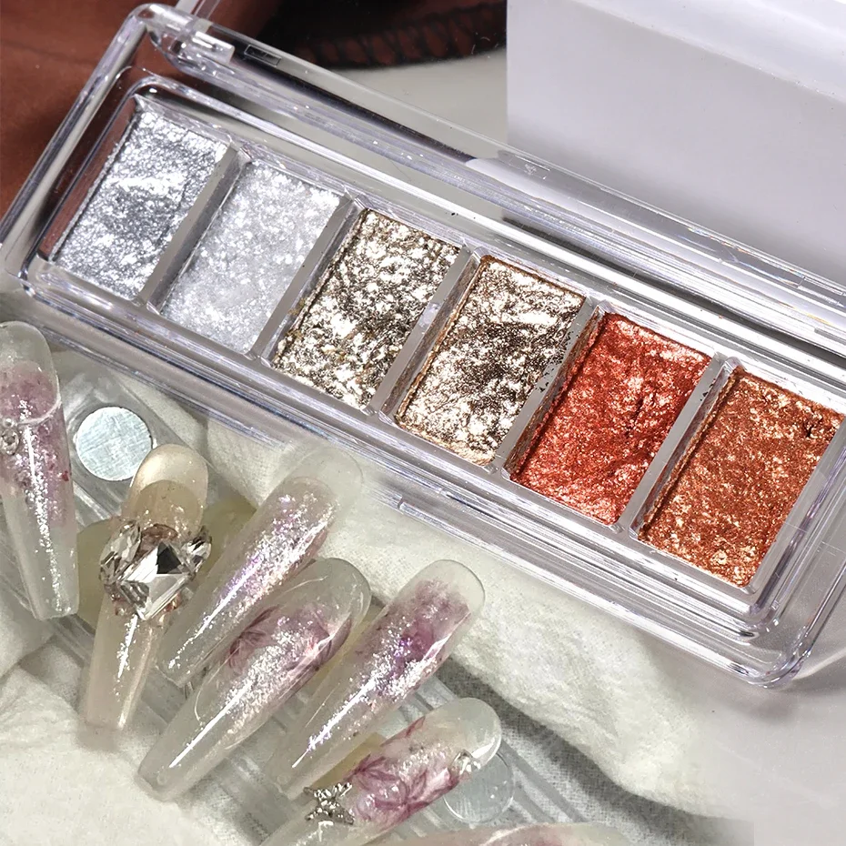 6-Grids-Bright-Bling-Mud-Nail-Solid-Pigment-Crystal-Opal-Rubbing-Dust ...