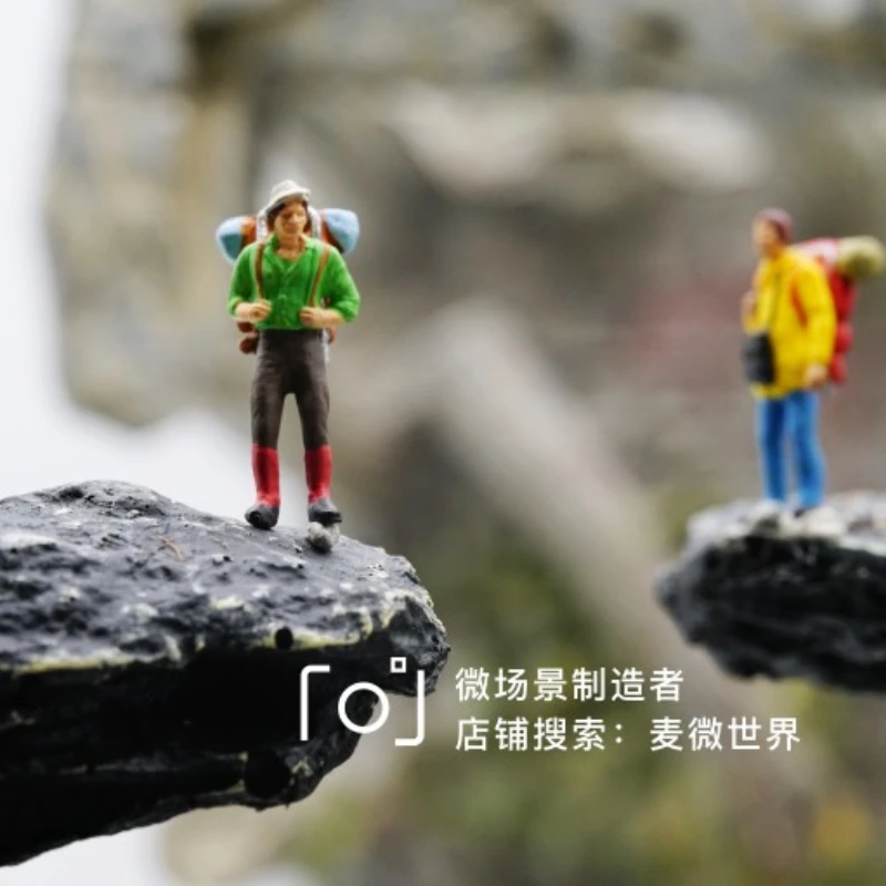 1:87 Mini Action Figures Model Backpacker Hiking Trip Jungle ...