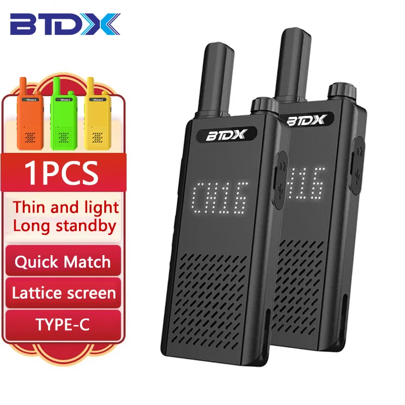 15mm-Ultra-thin-Mini-Walkie-Talkie-BTDX-BT-360-Type-C-Charge-VOX-Walkie ...