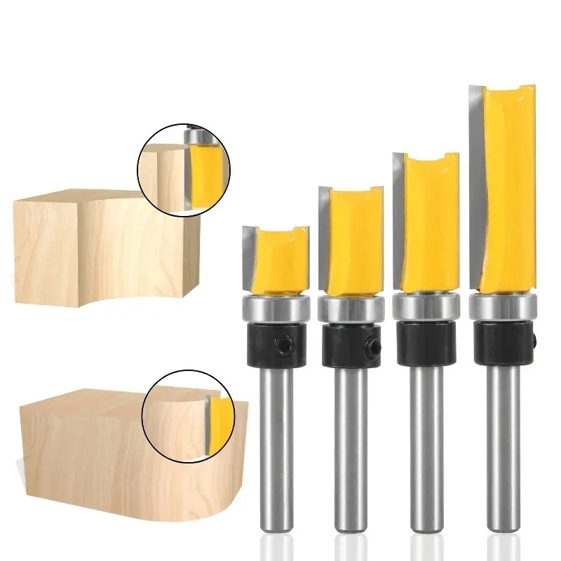 4pcs-1-4-Inch-Shank-Bearing-Guided-Pattern-Router-Bit-Woodworking-Edge ...