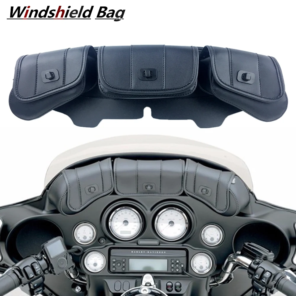 Motorcycle-3-Pocket-Windshield-Batwing-Fairing-Pouch-Bag-For-1996-2013 ...