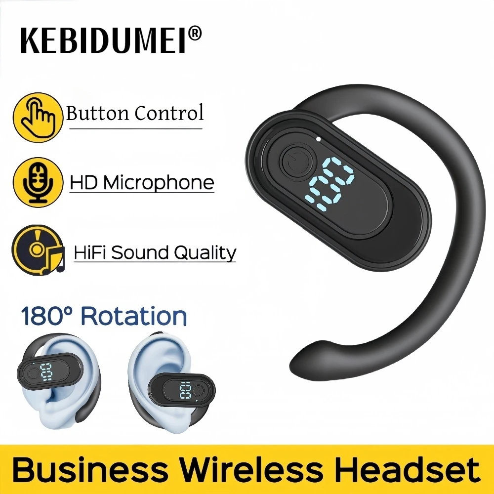 Bluetooth-5-4-Wireless-Earphone-180-Rotation-Adjustable-Left-Right-Ear ...
