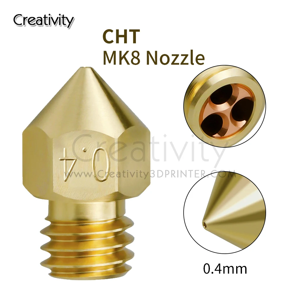 MK8/V6 CHT Nozzle High Flow Nozzles 1.75mm For CR10 Ender3 V6 Hotend Brass Nozzles 0.4mm 0.6mm ...