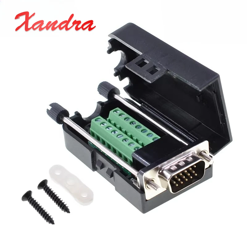 VGA DB15 Solder-free Male Female Connector 3 Rows 15 Pin Parallel ...