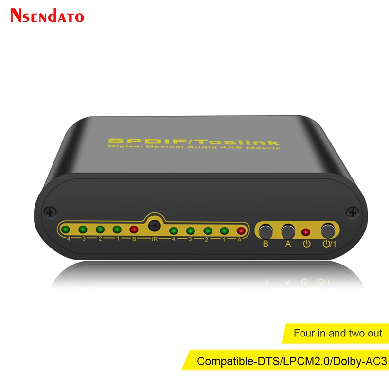 Spdif-Toslink-Optical-Digital-Audio-True-Matrix-4x2-Switch-4-In-2-Out ...