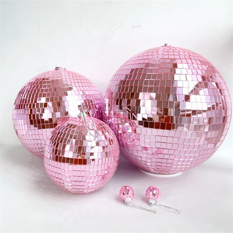 Diameter 20/25CM Pink Mirror Disco Ball Hanging Disco Mirror Balls ...