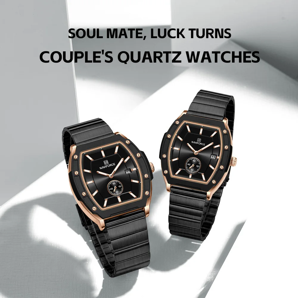 Naviforce 8068 Couple - Rose Black Watch Price in Bangladesh ...