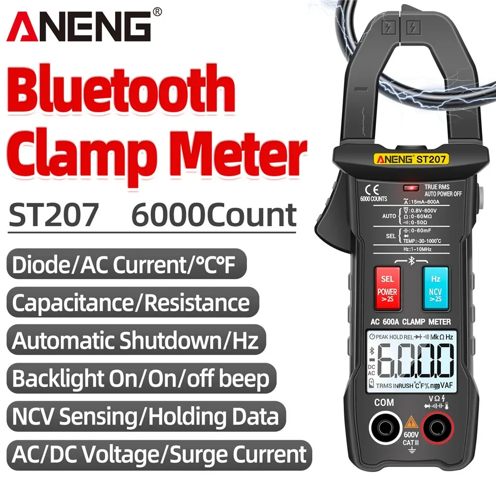 ANENG-ST207-Amper-metros-Digitais-de-Tela-Grande-Bluetooth-Inteligente-6000-Contagens-True-RMS ...