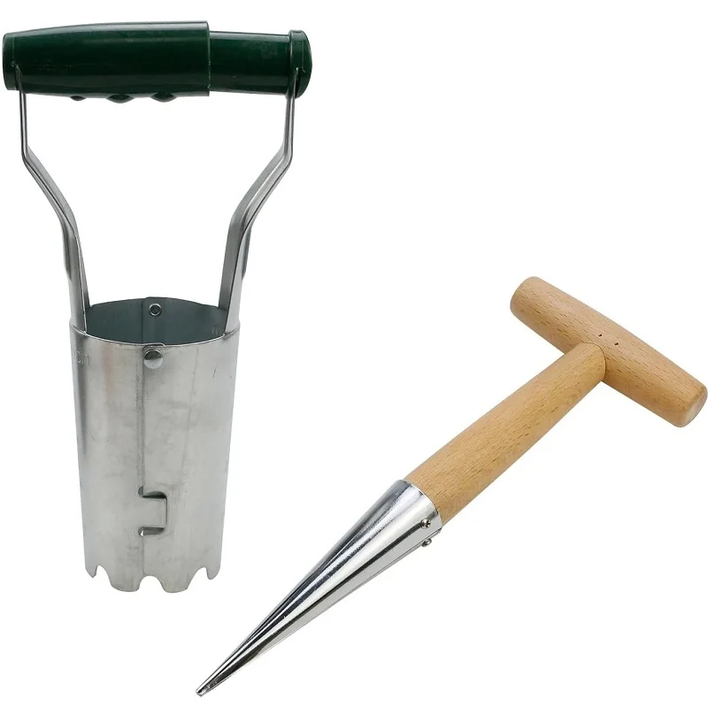 2Pcs Garden Bulb Planter Tools Set, Bulb Planter Tool and Hand Dibber ...