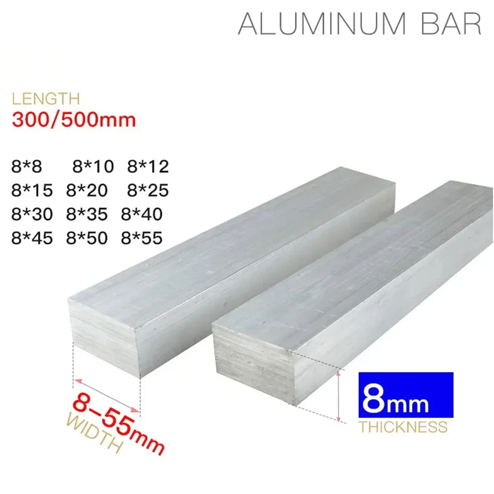 Aluminum-bar-6061-thickness-8mm-width-8-55length-300-500mm-aluminum ...