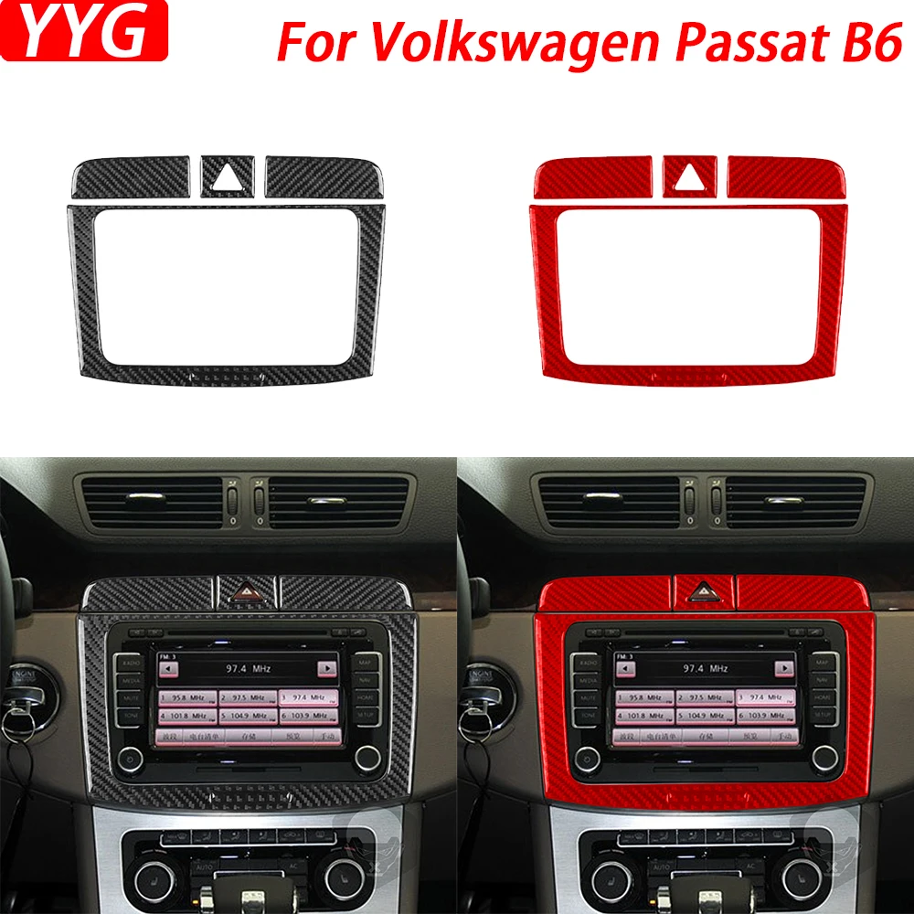 For-Volkswagen-Passat-B6-2006-2011-Carbon-Fiber-Radio-Navigation-Panel ...