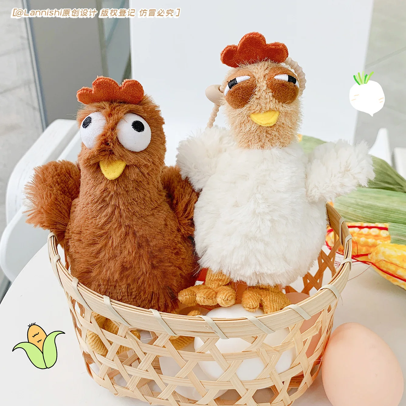 Cartoon-Cute-Plush-Cluck-Chicken-Lock-Bag-Buckle-Fun-Creative-Fashion ...