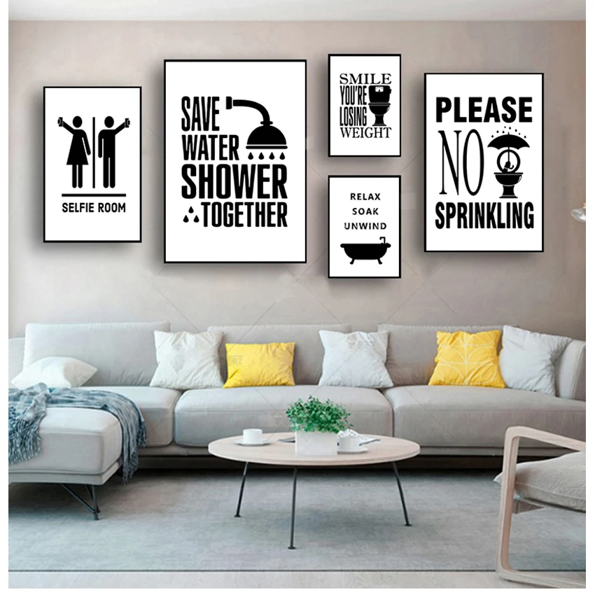 Customizable-Modular-Art-Picture-Home-Mural-Wall-Funny-Toilet-Notes ...