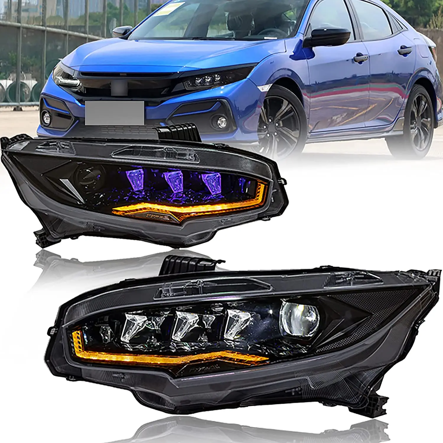 LED-Headlights-for-10th-Gen-Honda-Civic-2016-2021-Head-Lamp-with ...