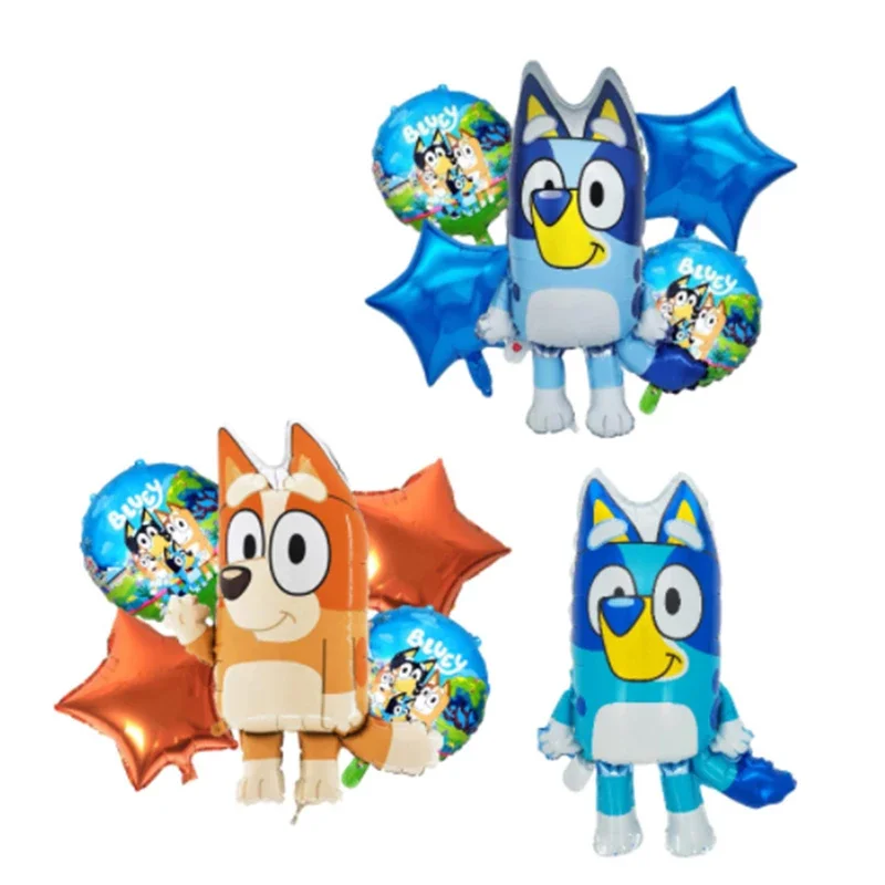 Fam-lia-Bluey-Cartoon-Bal-o-De-Alum-nio-Decora-o-Set-Presentes-De ...