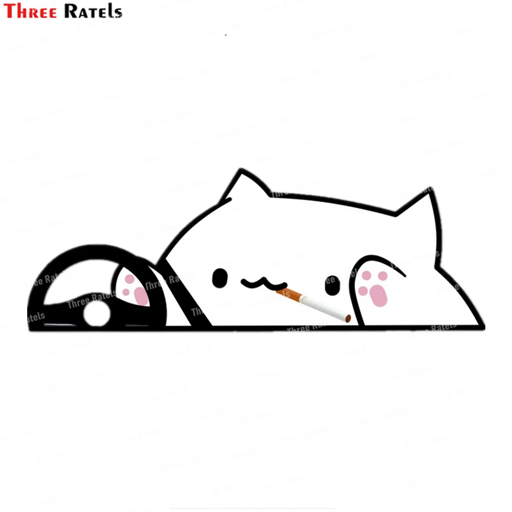 Three Ratels I865 Bongo Cat Meme Peeker Peeking Anime Kawaii Vinyl ...