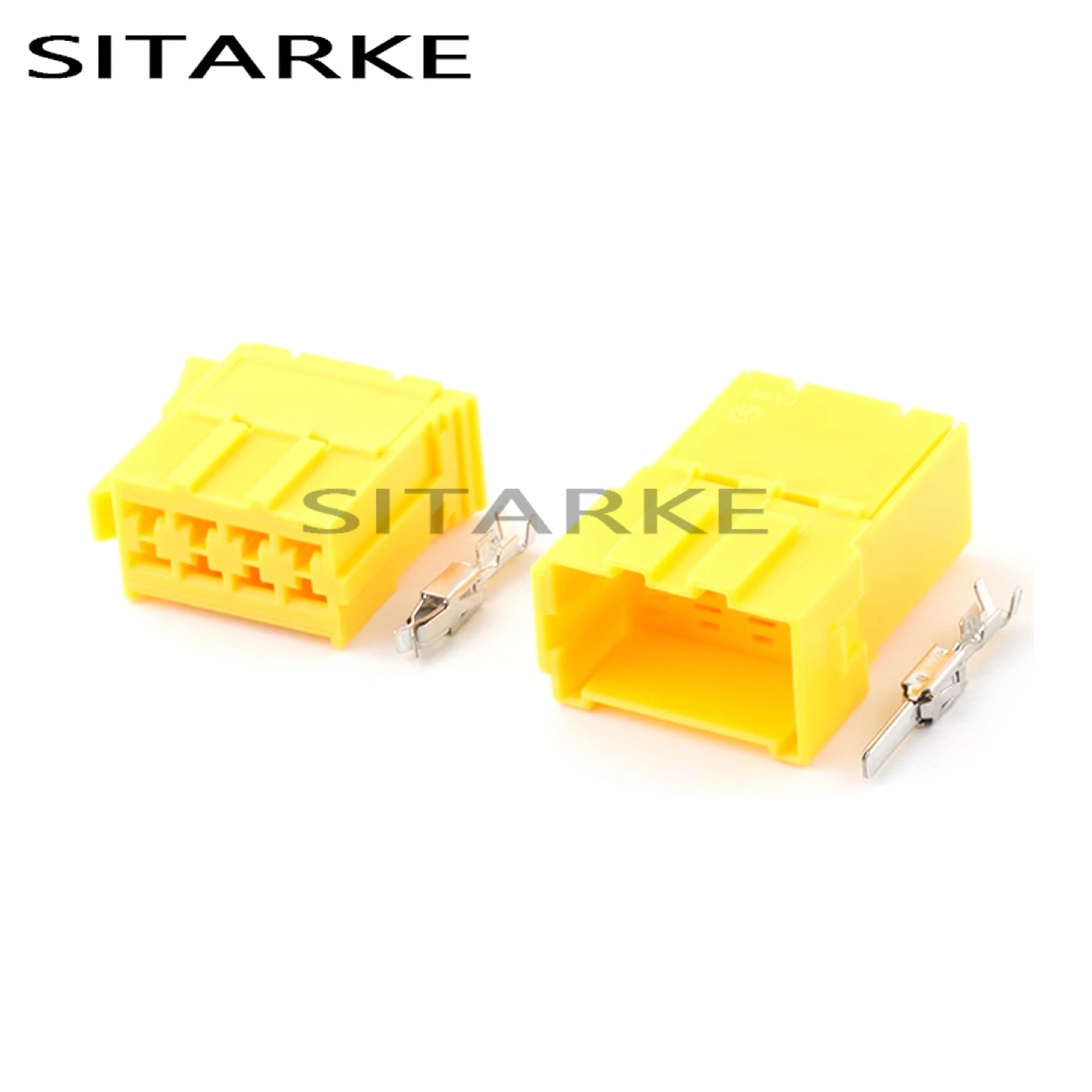 8 Pin 3.5MM Series Automotive Cable Connector Yellow Rectangular Male ...