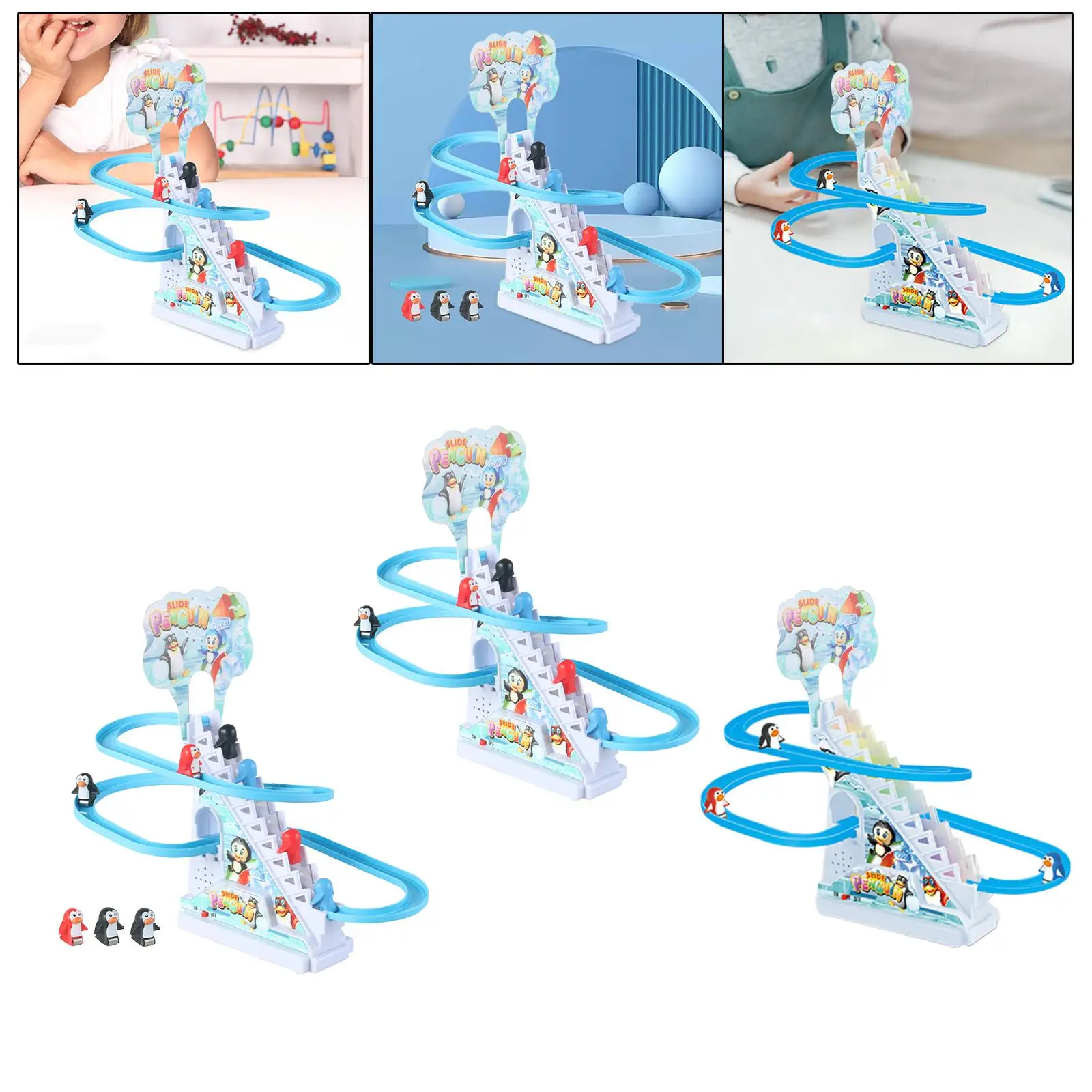 Electric-Penguin-Race-Set-with-Lights-Music-Race-Track-Game-Set-Penguin ...