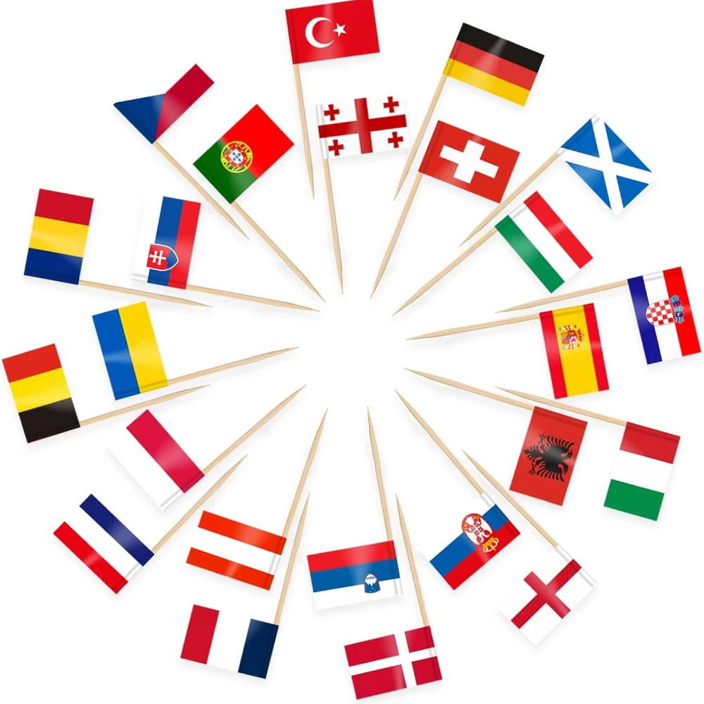 100 Pcs 10 Countries Toothpick Flags, Mini Flag Cupcake Toppers ...