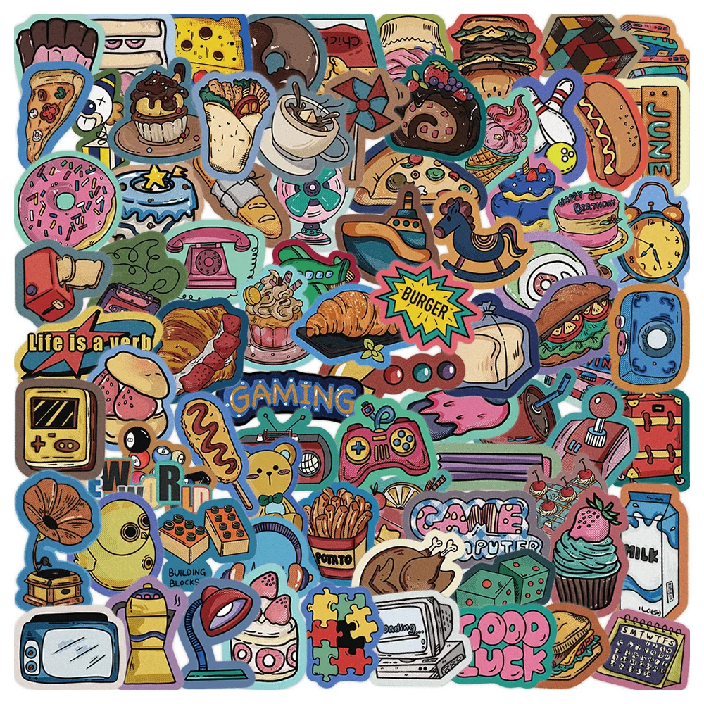 80pcs-Vintage-Carnival-Graffiti-Stickers-For-Stationery-Phone-Scrapbook ...