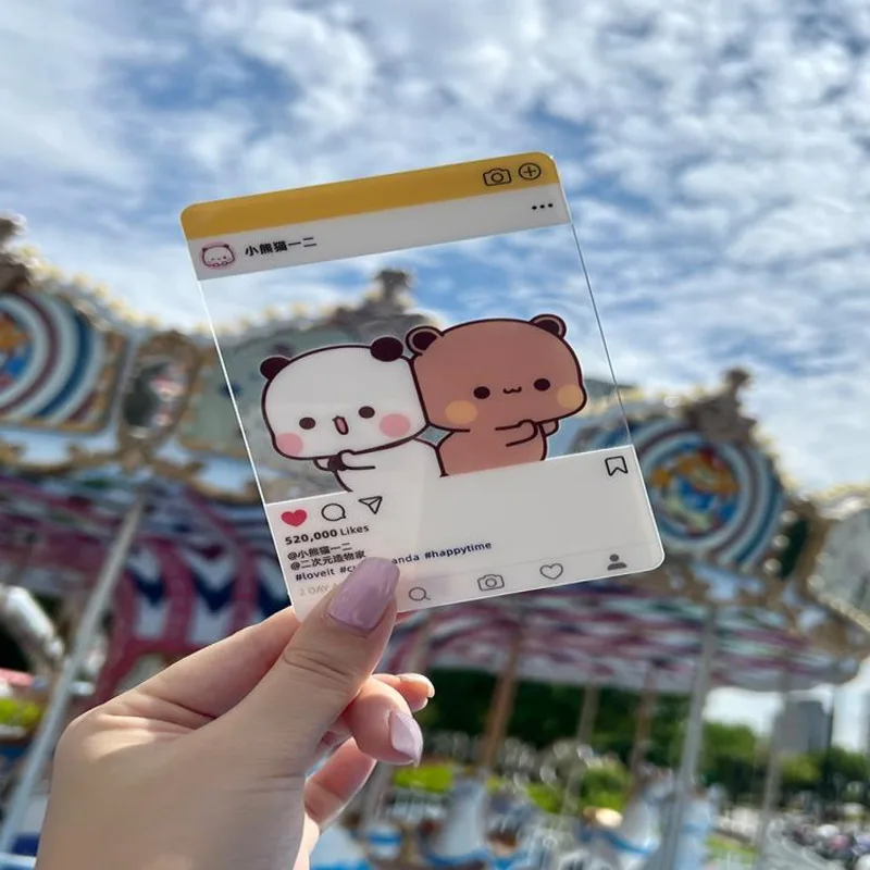 Bubu-And-Dudu-Acrylic-Transparent-Standing-Card-Cute-Panda-Travel-Card ...