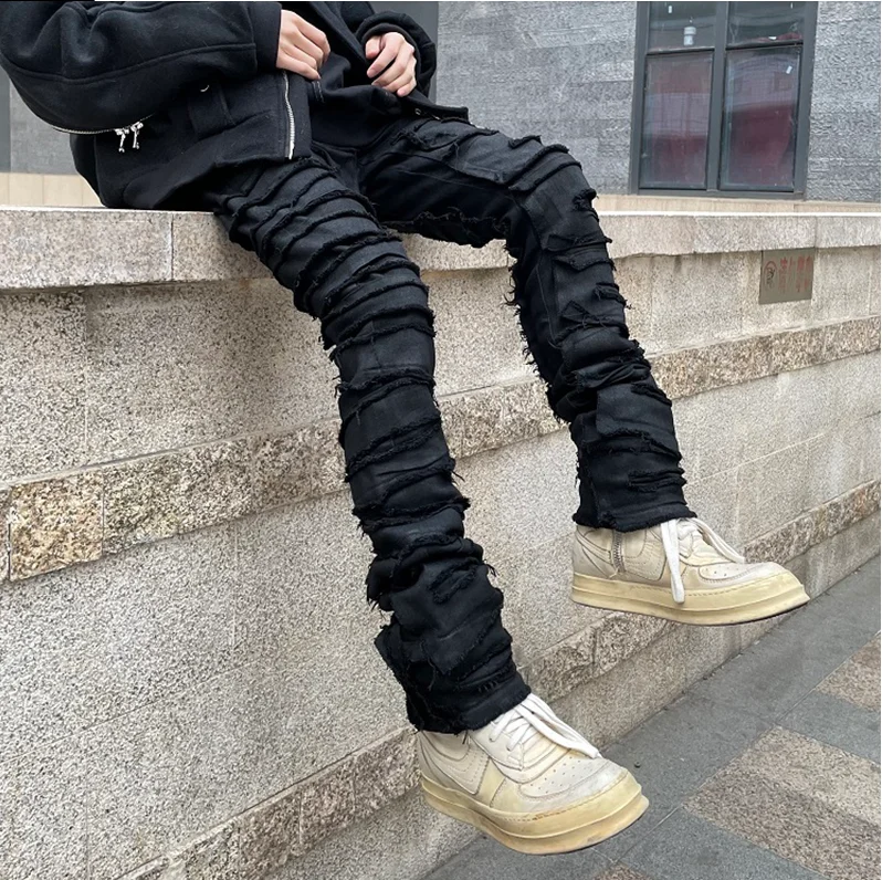 Heavy Industry Hole Frayed Destruction Waxed Jeans Mens High Street ...