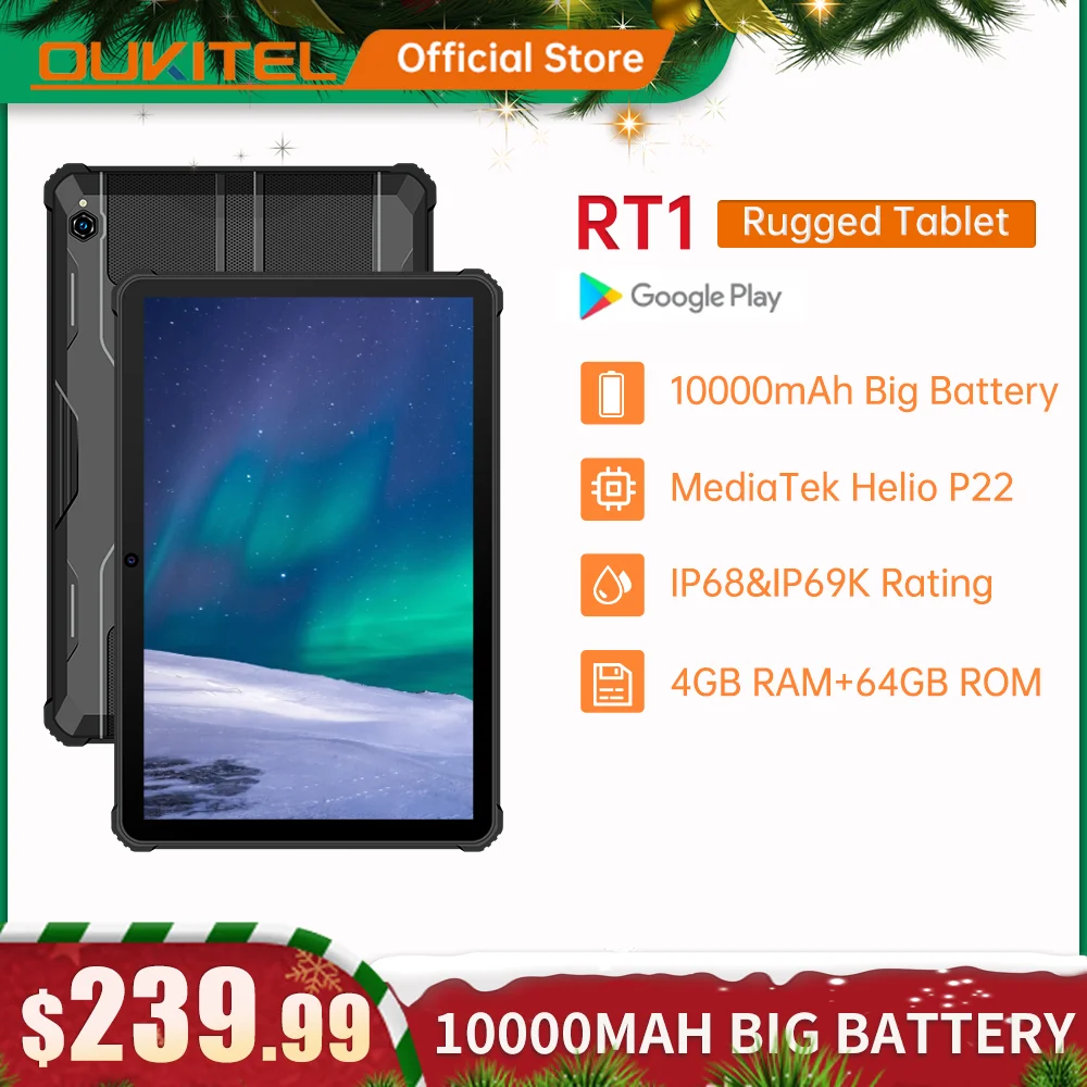 Oukitel 4G Net RT1 Rugged Tablet Phone 4GB+64GB 10000mAh 10.1" FHD Octa ...