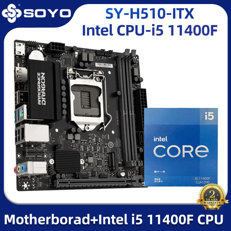 SOYO H510ITX Com Placa Mãe Processador Intel I5 11400F E Kit Cpu [Sem ...