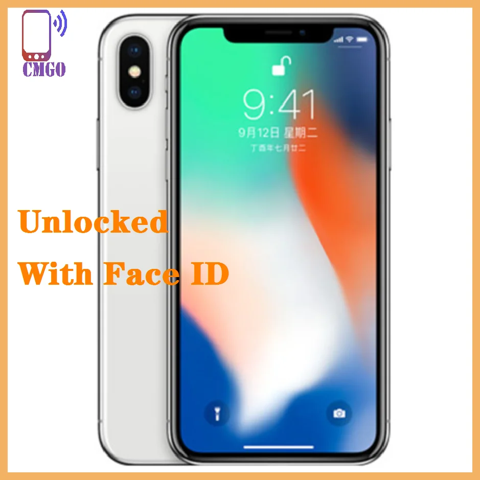 Original Apple iphone X 64GB/256GB ROM 5.8 inch 3GB RAM Core iOS A11 4G LTE Unlock iphonex