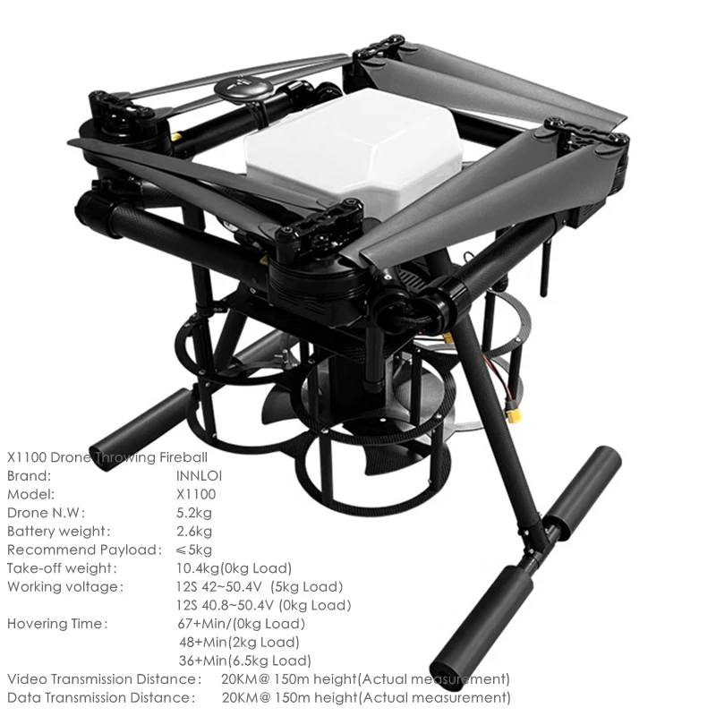 INNLOI-X1100-Jogue-Bola-Combate-a-Inc-ndio-Quadcopter-Drone-5kg-Carga-A ...