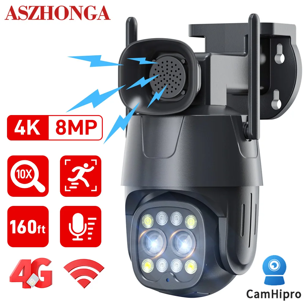 ASZHONGA-4G-WiFi-10X-Zoom-PTZ-Camera-Two-way-Audio-8MP-Security ...