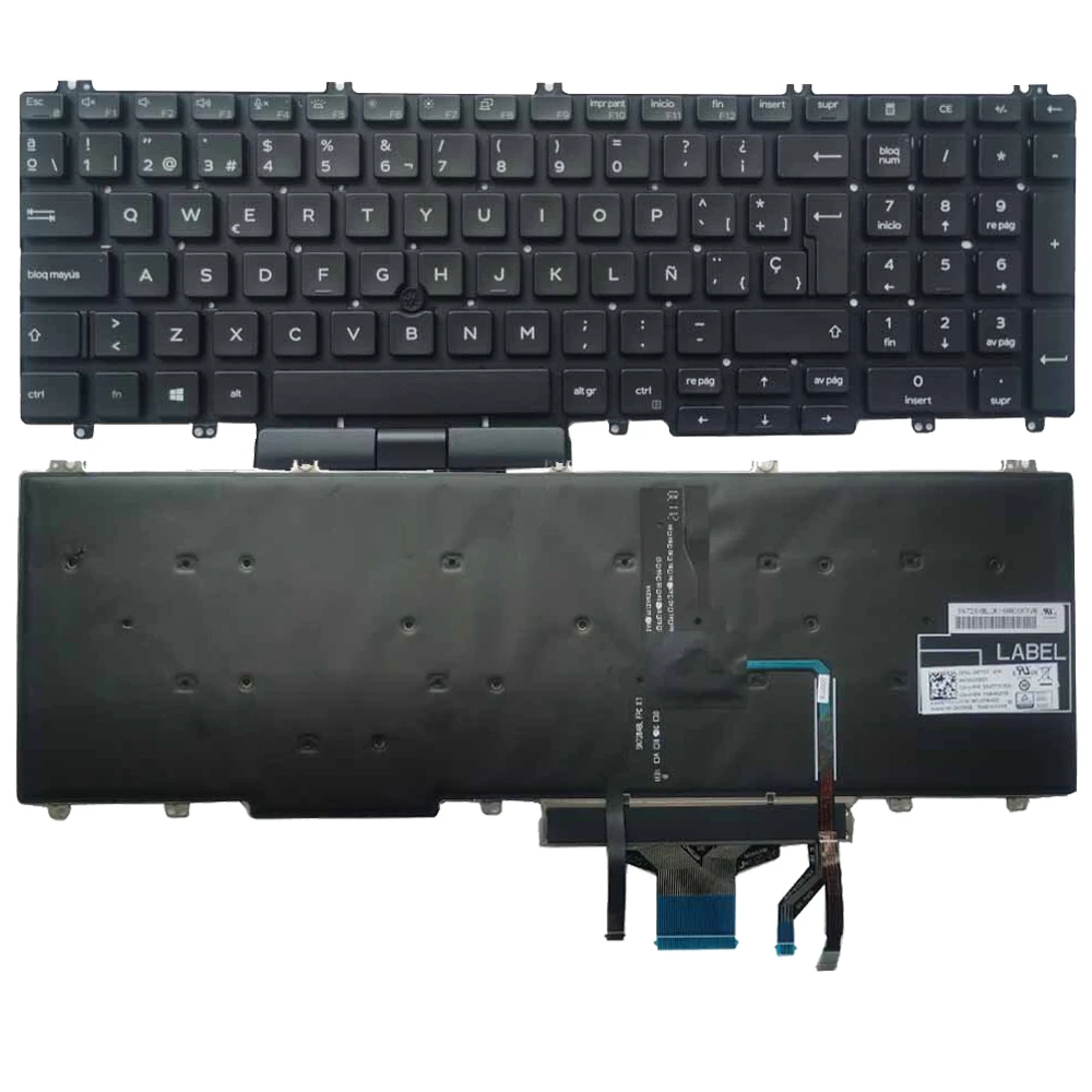 New Backlit Spanish Keyboard For DELL Precision 3500 3501 3541 Latitude ...