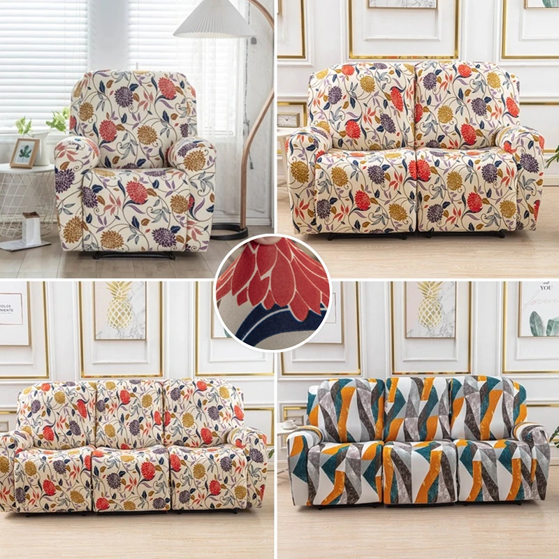Funda-de-sof-reclinable-con-estampado-Floral-cubierta-el-stica-de-LICRA ...