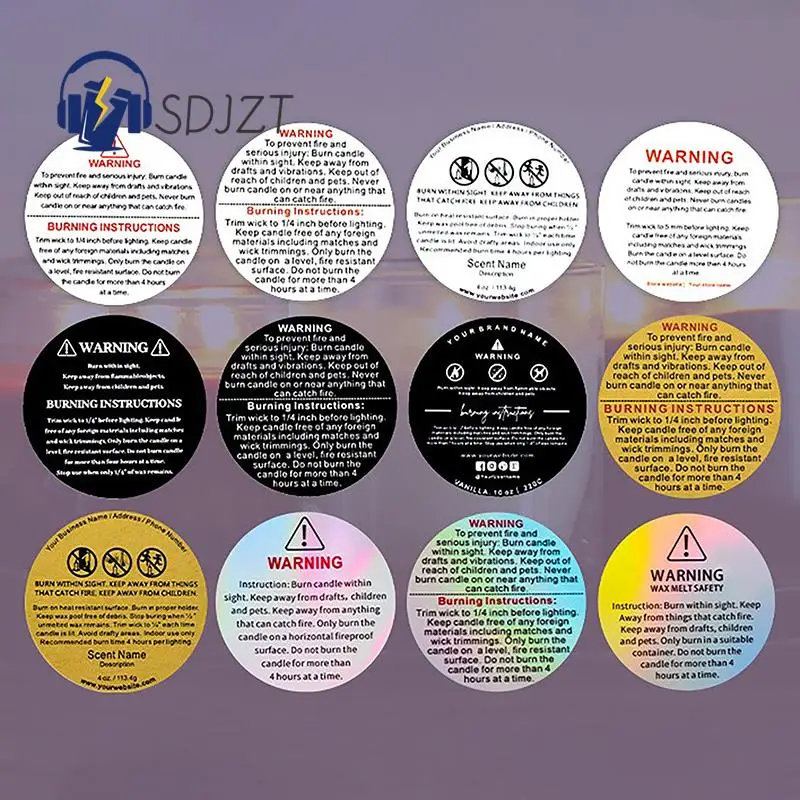 500Pcs-Roll-Candle-Jar-Container-Warning-Label-Waterproof-Stickers ...