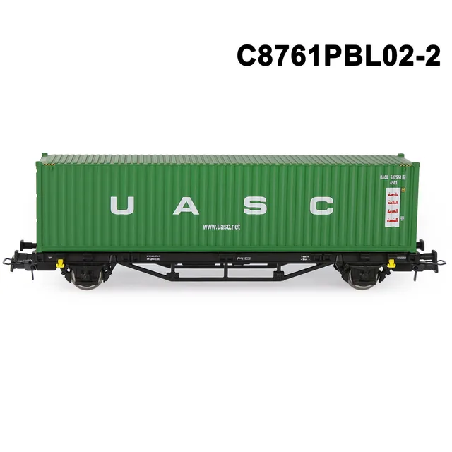 Evemodel Model Railway HO Scale 1:87 Flat Car with Container 20ft 40ft ...