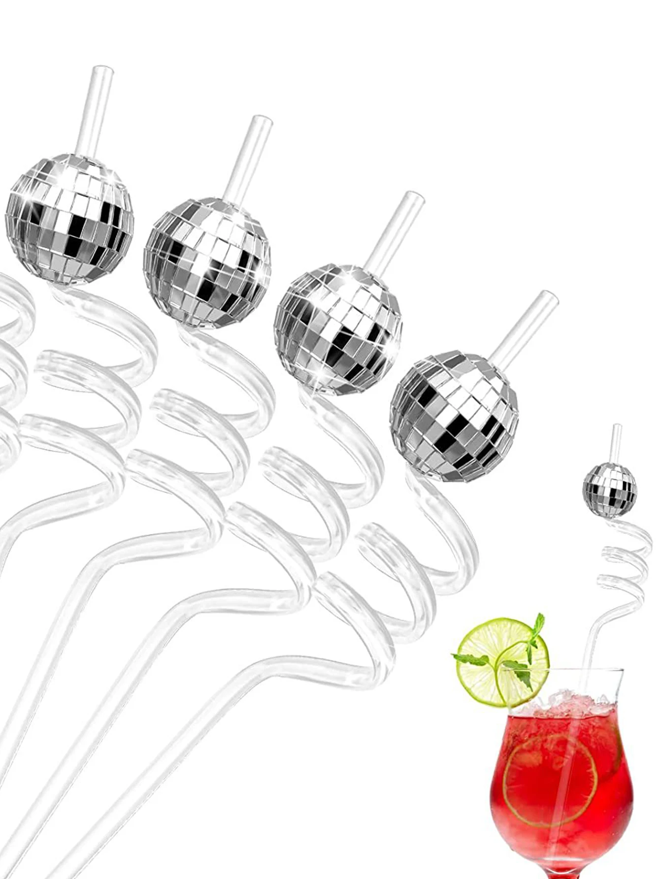 Mirror-Disco-Ball-Straw-silver-70-s-decorated-straw-Mini-disco-Straw ...