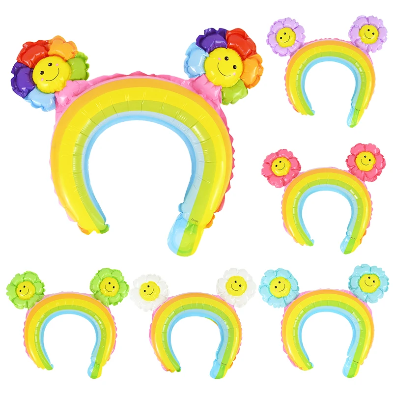 10pcs-Sweet-Daisy-Flower-Tiara-Headband-Balloon-Daisy-Hair-Hoop-Helium ...