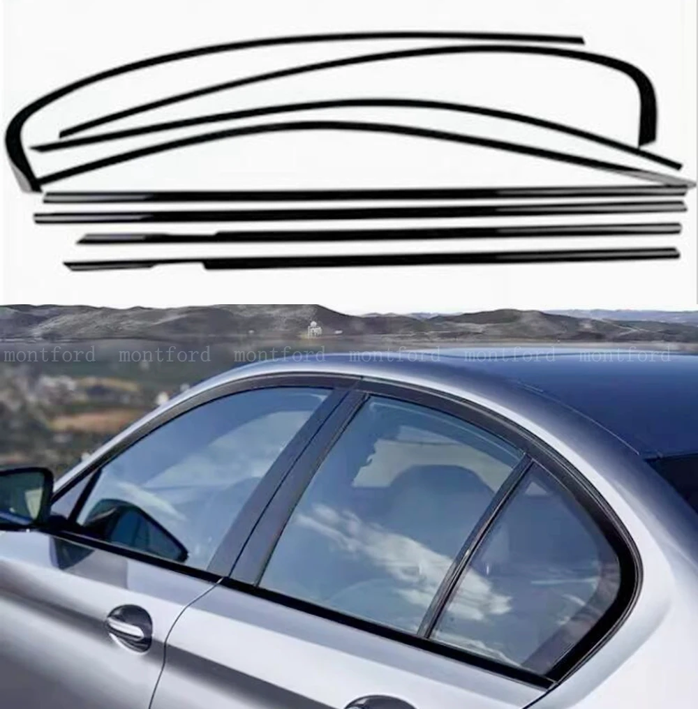 Black-Steel-Window-Molding-Frame-Strips-Trim-Cover-For-BMW-5-Series-G30 ...