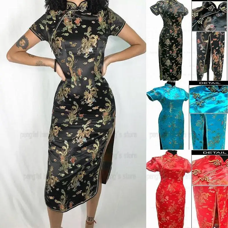 Big Size 3Xl 4Xl 5Xl 6Xl Vestidos Women Qipao Chinese Improved Dress ...