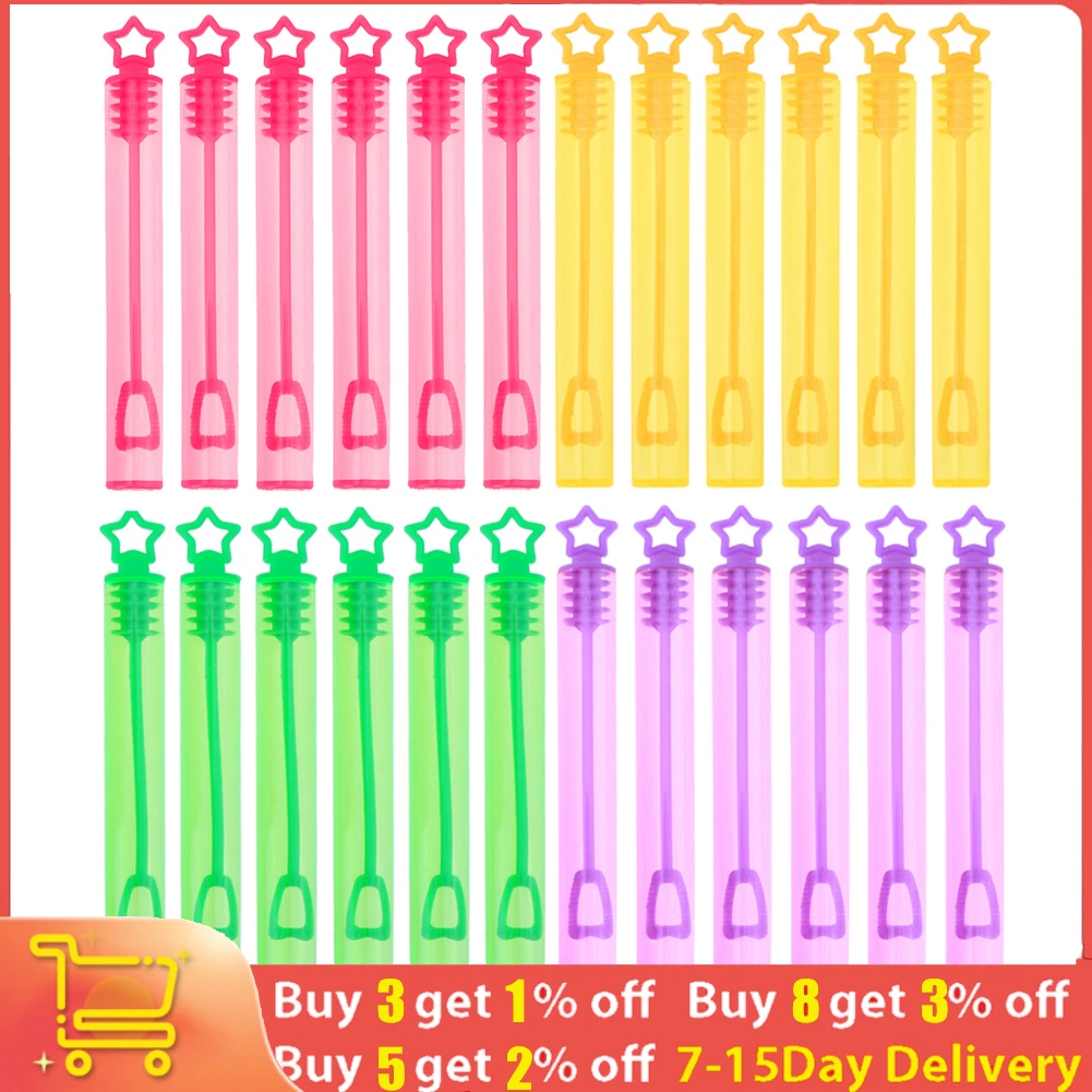 6-12-24pcs-Star-Bubble-Wand-Soap-Bottle-Tube-Summer-Outdoor-Soap-Bubble ...