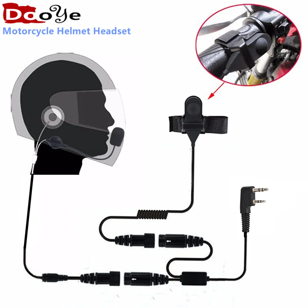Helmet-Headset-2-Pin-PTT-Motorcycle-Headphone-For-Walkie-Talkie-Kenwood ...