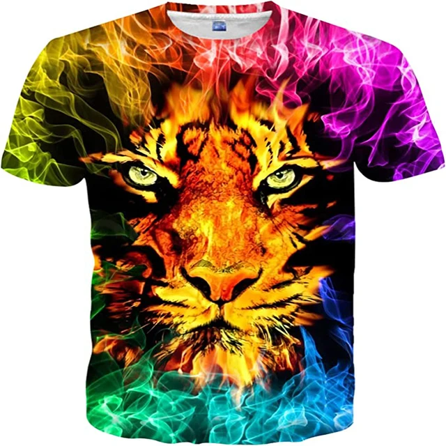 Fashion Men New 3D Animal Tiger graphic t shirts Summer Trend Hip Hop ...