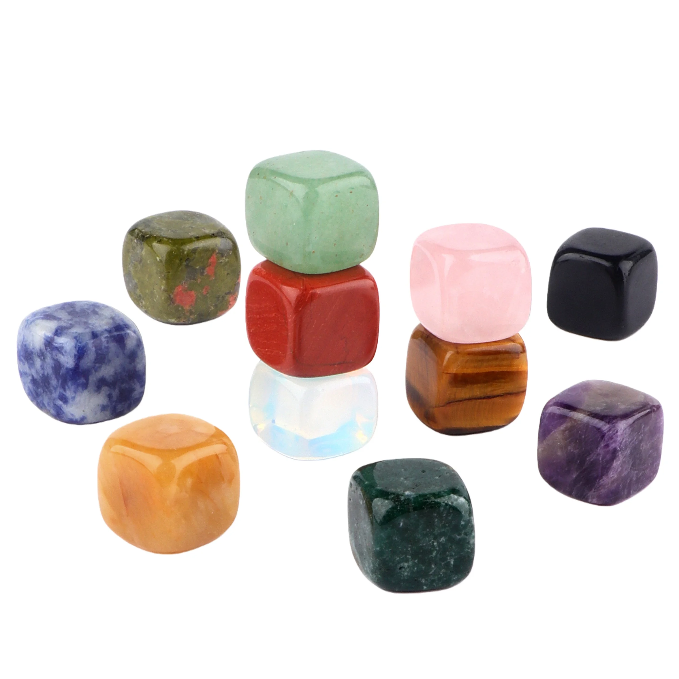 Cube Gemstone Ornament Tumbled Crystal Cubes for Home Decor & Energy ...